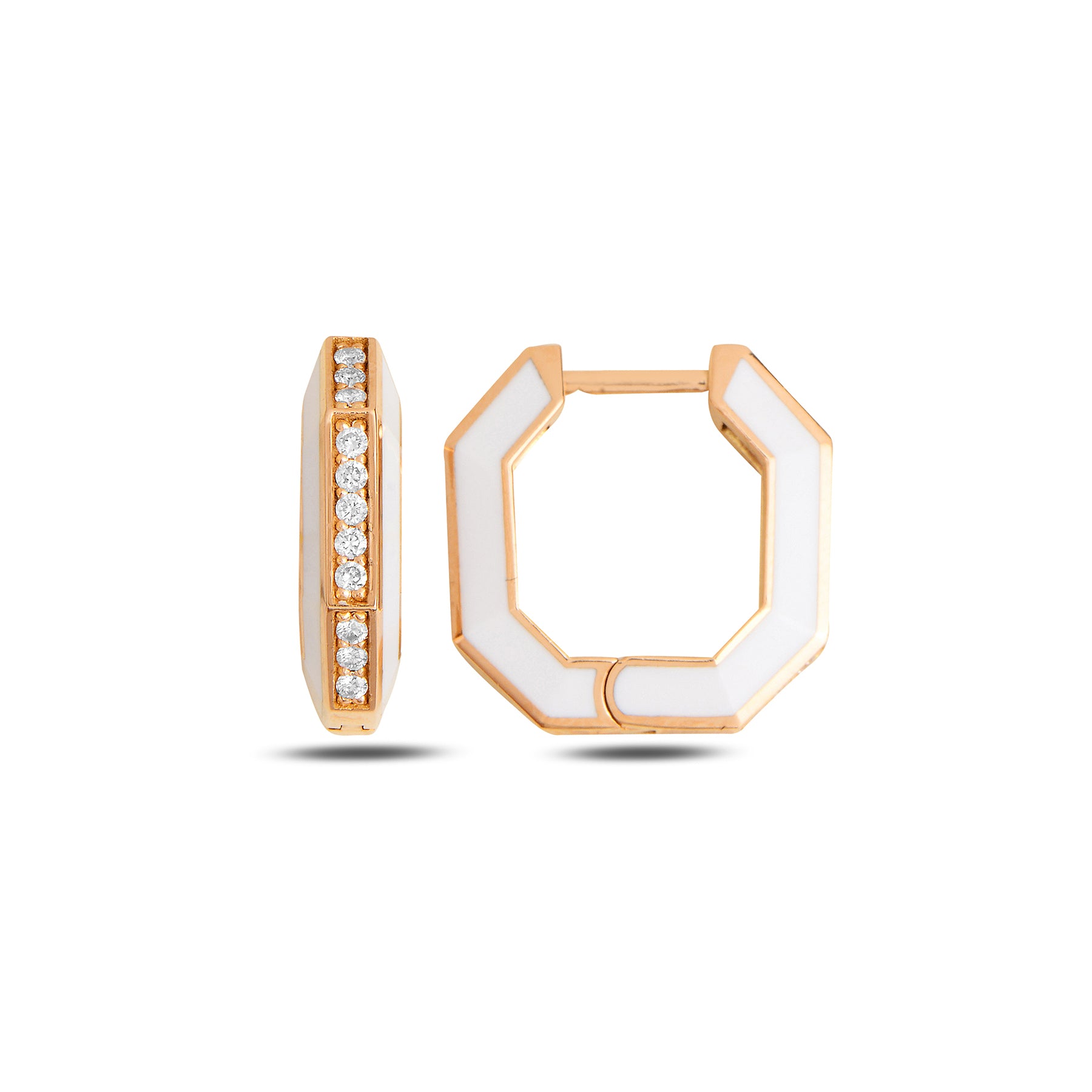 Angle Hoops - White Enamel